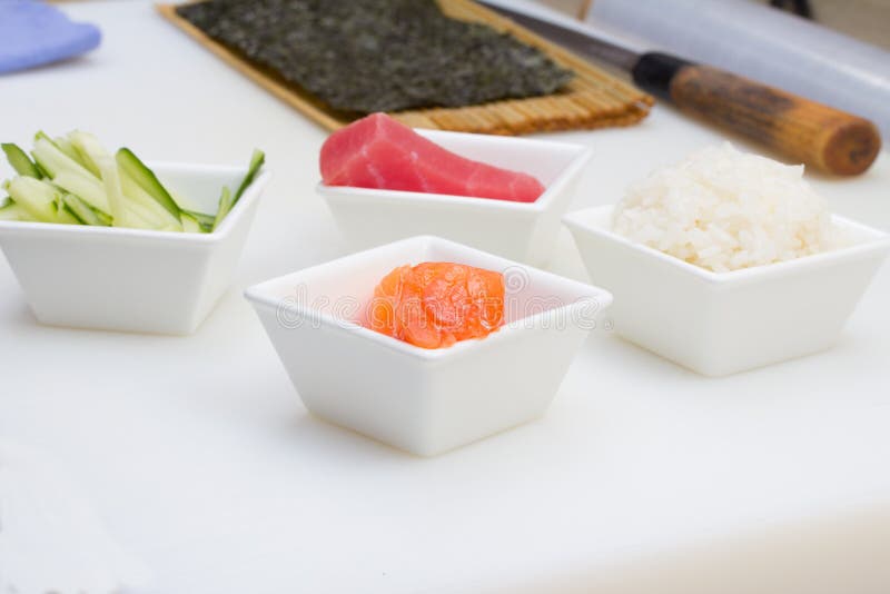 Process of Making Sushi Roll Stock Image - Image of ingredient, east ...