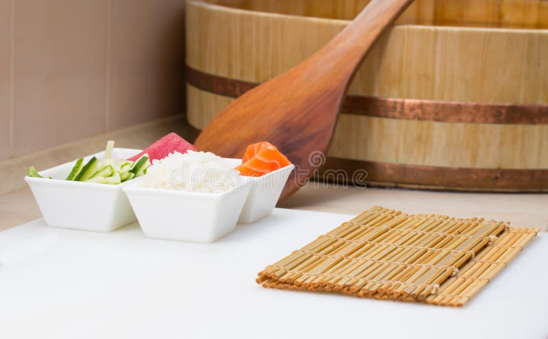 Process of Making Sushi Roll Stock Image - Image of ginger, natural ...