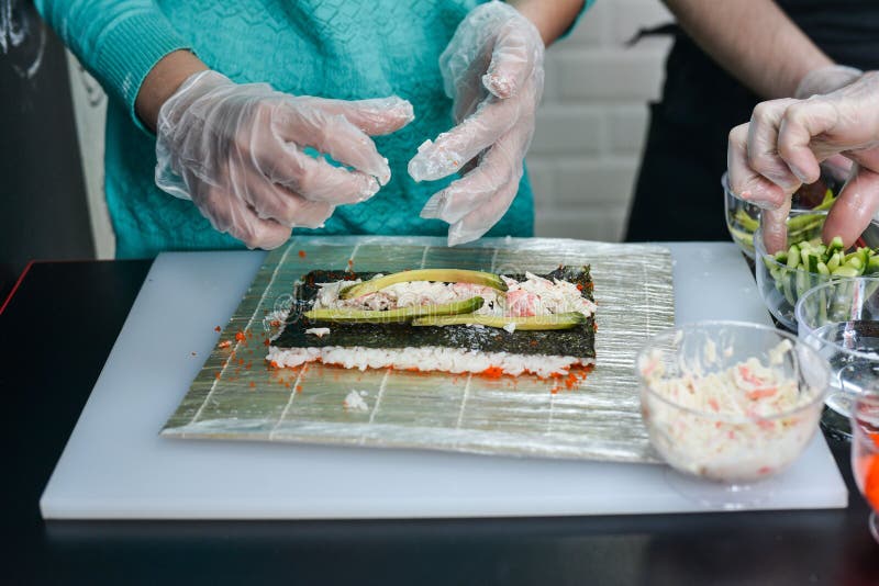 Process of making sushi stock photo. Image of making - 88308790