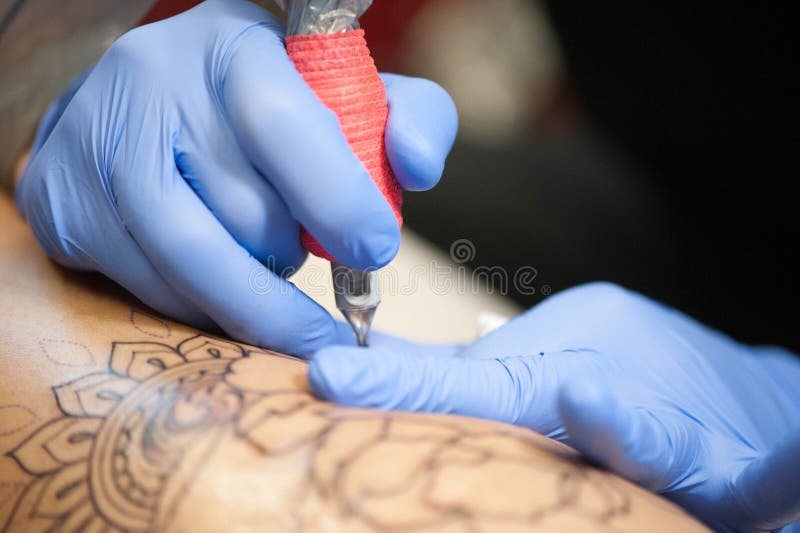 Process of Making Tattoo Close-up Stock Image - Image of concept ...