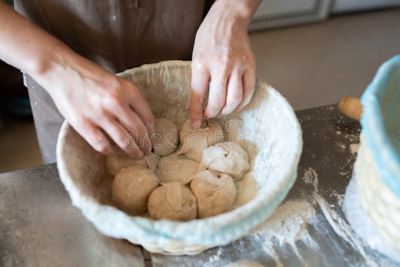 Process Making Traditional French Bread Craft Bakery Molding Bordeaux ...