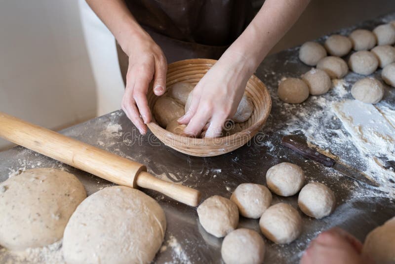The Process of Making Traditional French Bread in a Craft Bakery ...