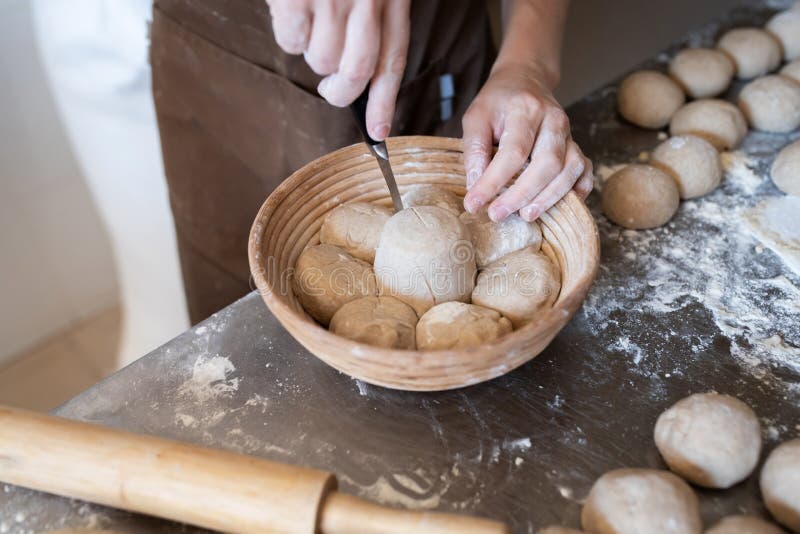 The Process of Making Traditional French Bread in a Craft Bakery ...