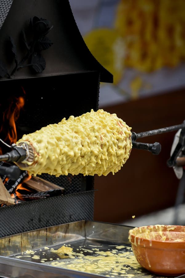 The Process of Making Traditional Lithuanian Tree Cake Stock Image ...