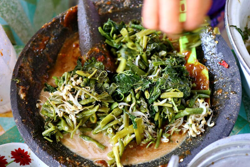 The Process of Making Vegetable Pecel Stock Image - Image of cuisine ...