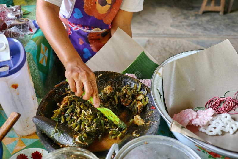 The Process of Making Vegetable Pecel Stock Image - Image of dinner ...