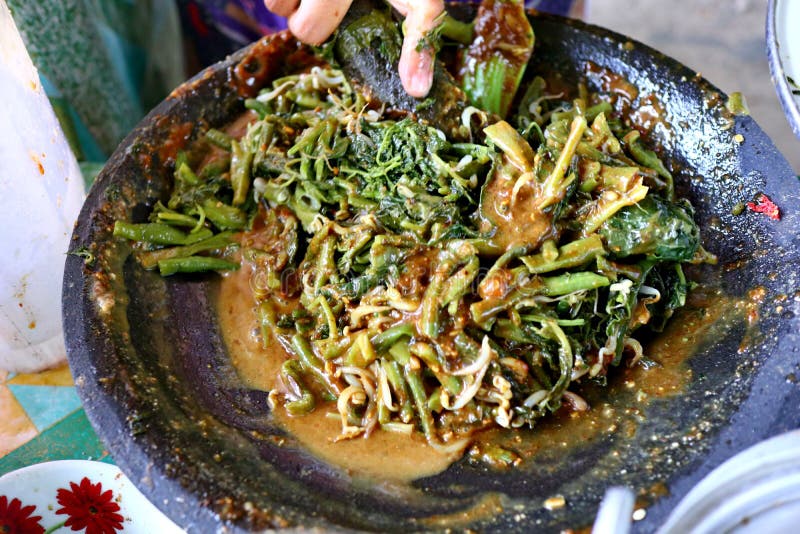 The Process of Making Vegetable Pecel Stock Image - Image of dish ...