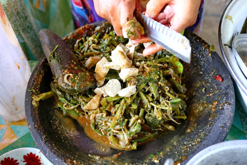 The Process of Making Vegetable Pecel Stock Photo - Image of cuisine ...