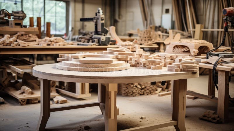 The Process of Making Wooden Furniture in a Workshop Stock Image ...