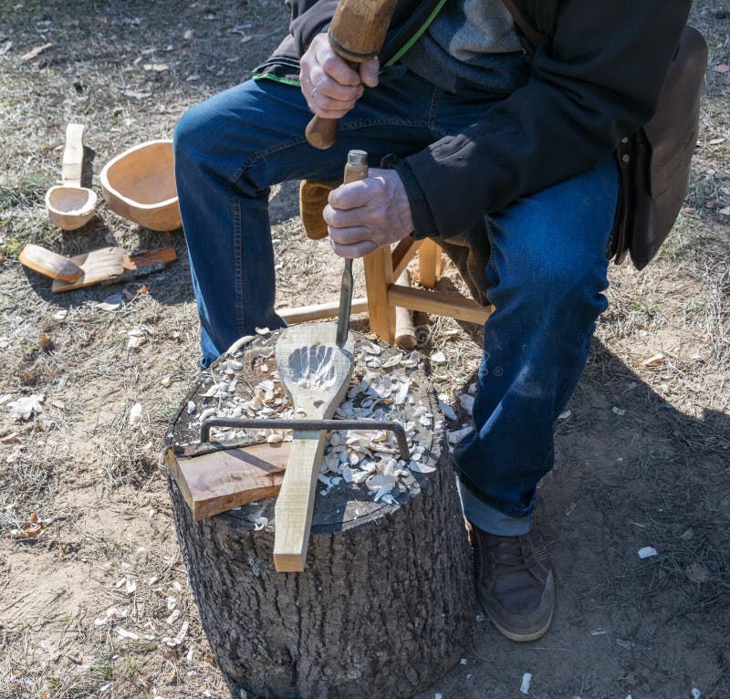 The Process of Making a Wooden Spoon Stock Photo - Image of cleverness ...