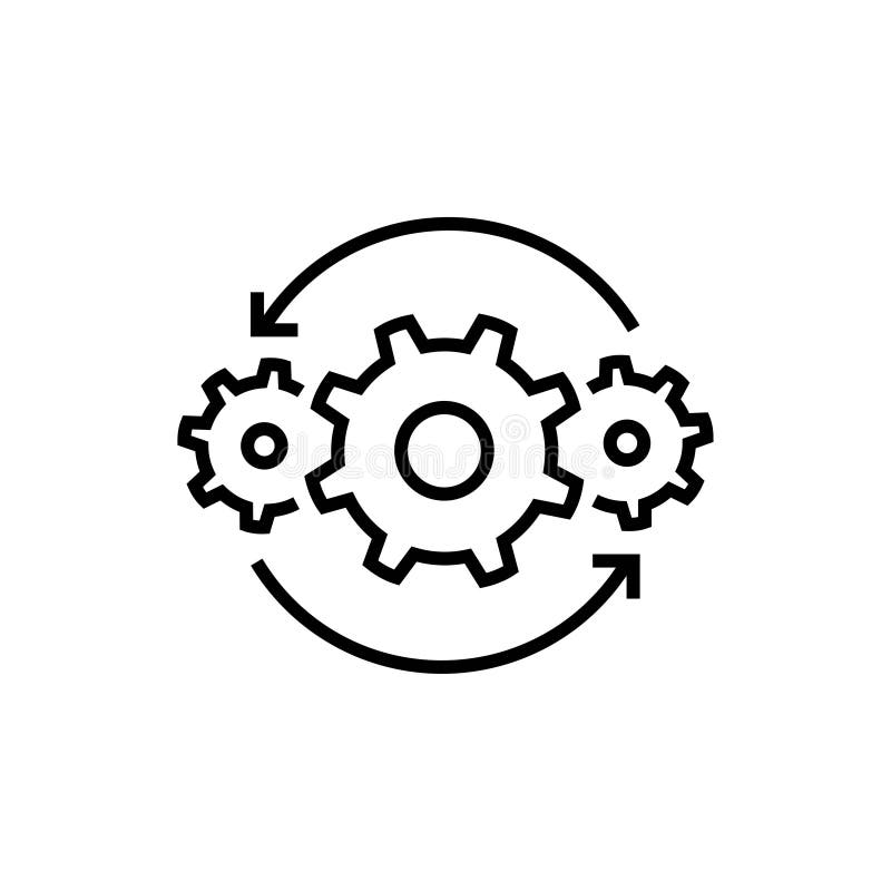 Process Icon in Flat Style Isolated on White. Process Symbol in Black ...