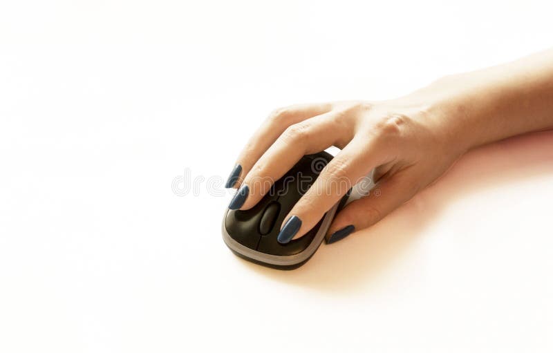 The Process of Manipulating Electronic Mouse for Laptop Stock Image ...