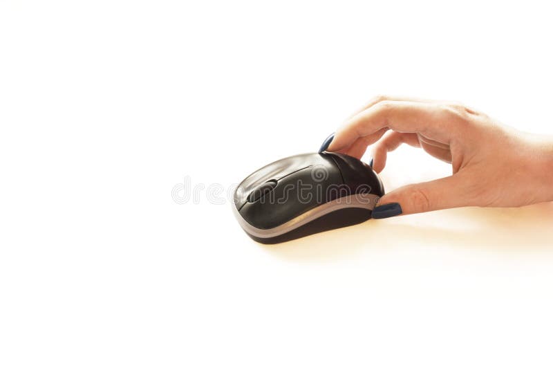 The Process of Manipulating Electronic Mouse for Laptop Stock Photo ...