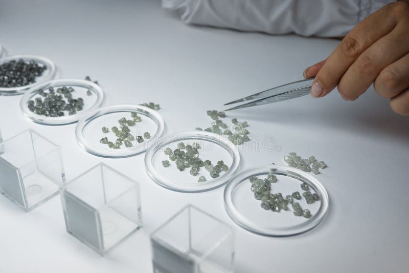 Sorting of diamonds stock image. Image of dealer, luxury - 123661957