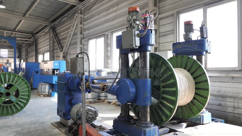 Cable Manufacturing in a Cable Factory Stock Video - Video of closeup ...