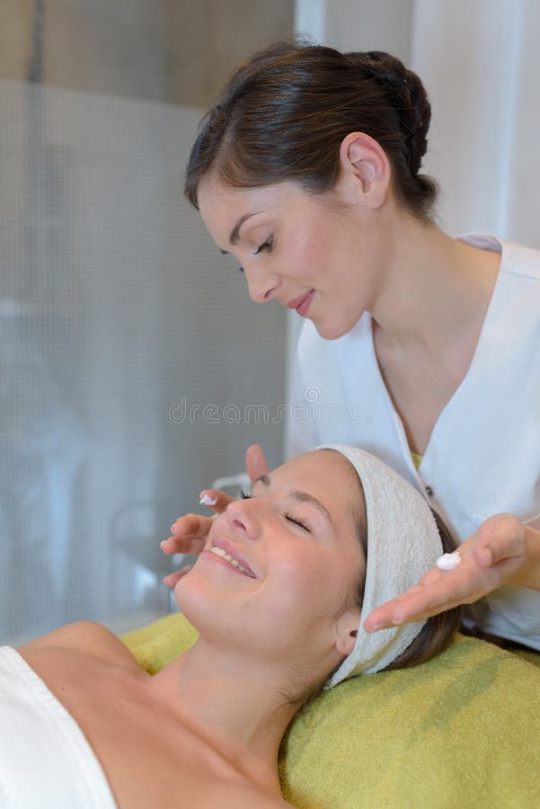 Process Massage and Facials in Beauty Salon Stock Image - Image of mask ...