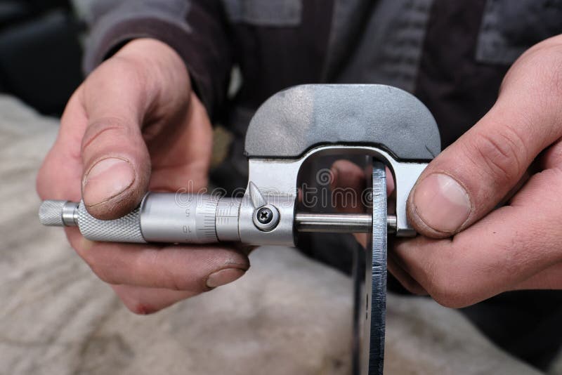 The Process of Measuring the Ring of a Large Diesel Engine in a Machine ...