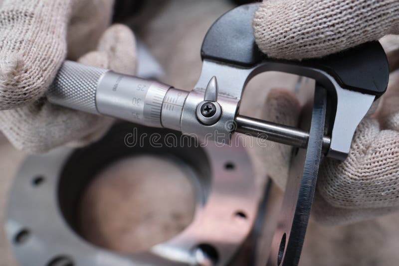 The Process of Measuring the Ring of a Large Diesel Engine in a Machine ...