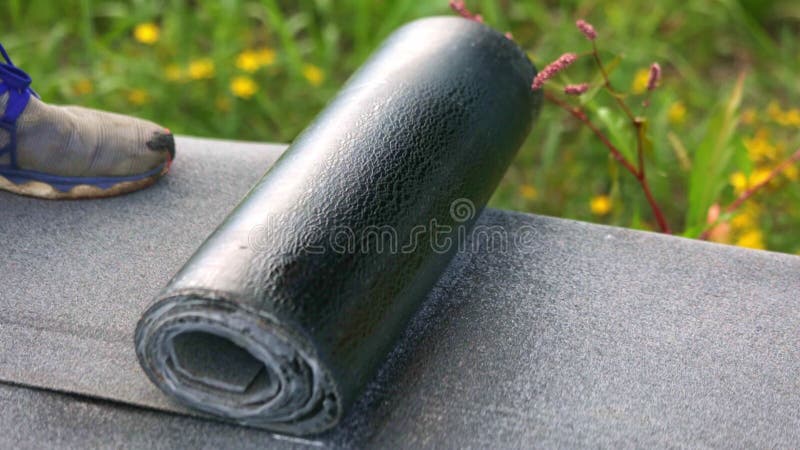 Process of Melting Roll of Tar Onto the Foundation of a House Under ...