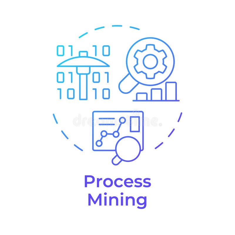 Process Mining Blue Gradient Concept Icon Stock Vector - Illustration ...