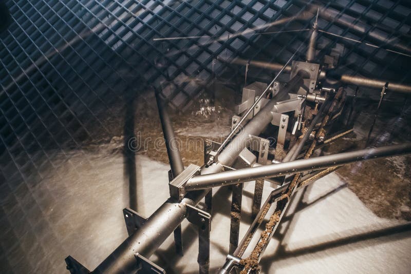 Process of Mixing, Fermentation, Filtration of Beer Inside the Vat with ...