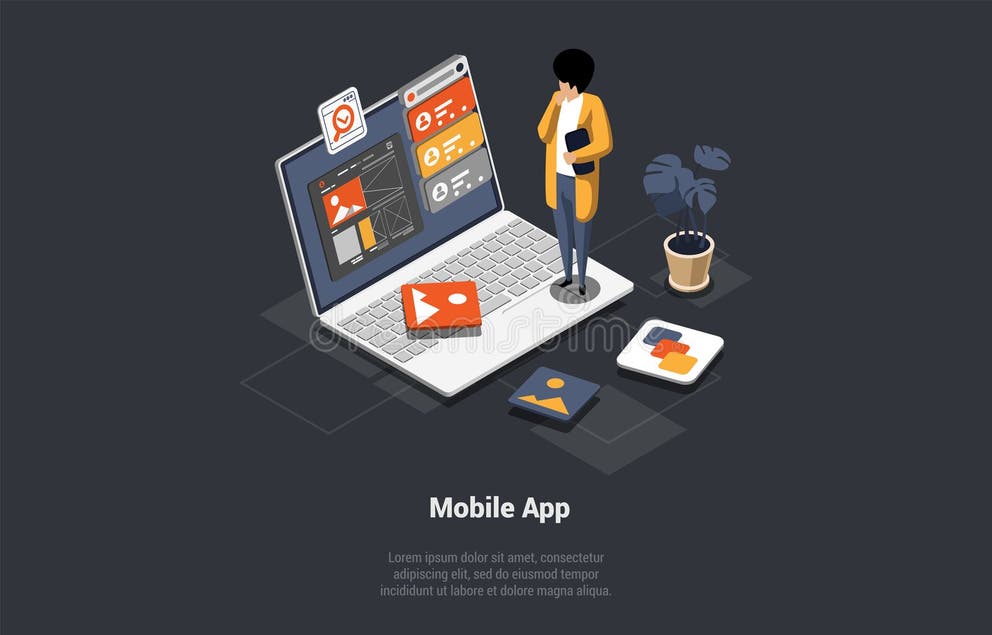 Process of Mobile Application Development UX UI Design. Analysis Trends and Software Development ...