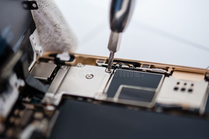 Process of Mobile Phone Repair. Stock Image - Image of communication ...