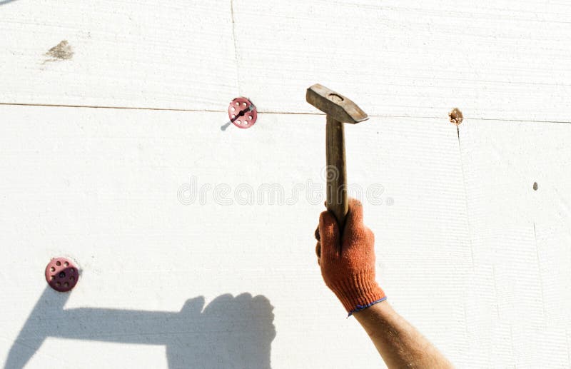 Nailing on metal sheet stock photo. Image of steel, industry - 17328762