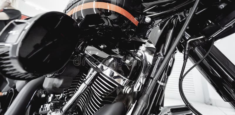 The Process of Nano Coating Motorcycle Applying Soft Fiber Sponge Stock ...