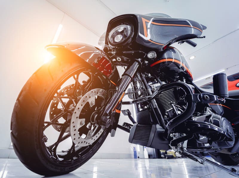 The Process of Nano Coating Motorcycle Applying Soft Fiber Sponge Stock ...