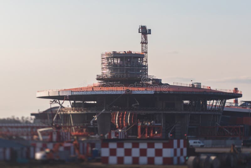 Process of New Airport Terminal Construction Site, Building Progress of ...