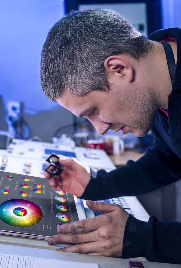 The Process of Offset Printing and Color Correction Stock Photo - Image ...