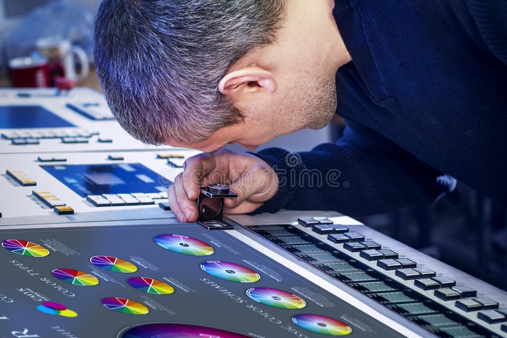The Process of Offset Printing and Color Correction Stock Image - Image ...