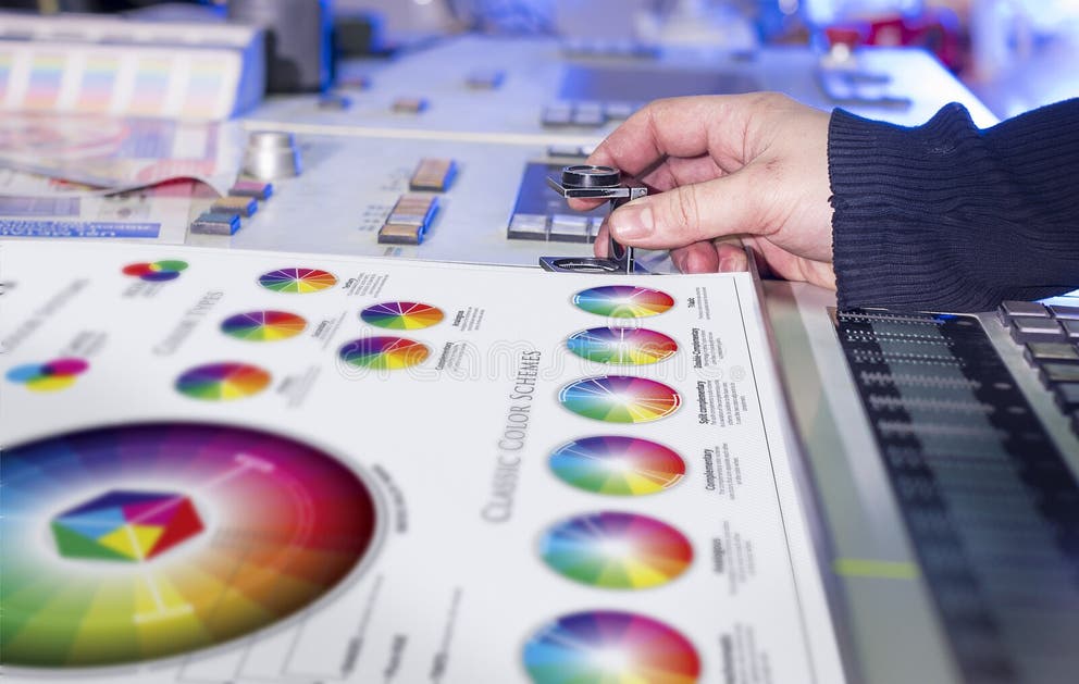 The Process of Offset Printing and Color Correction Stock Photo - Image ...