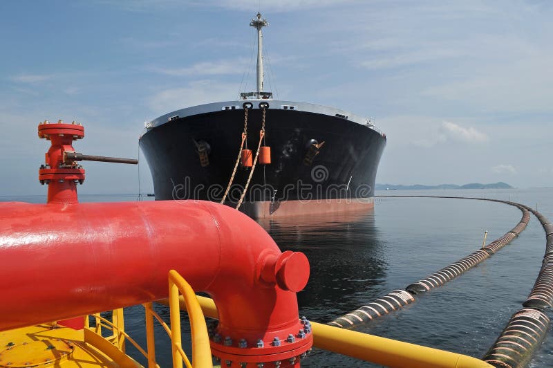 Jack Up Drilling Rig and the Production Platform Stock Photo - Image of ...