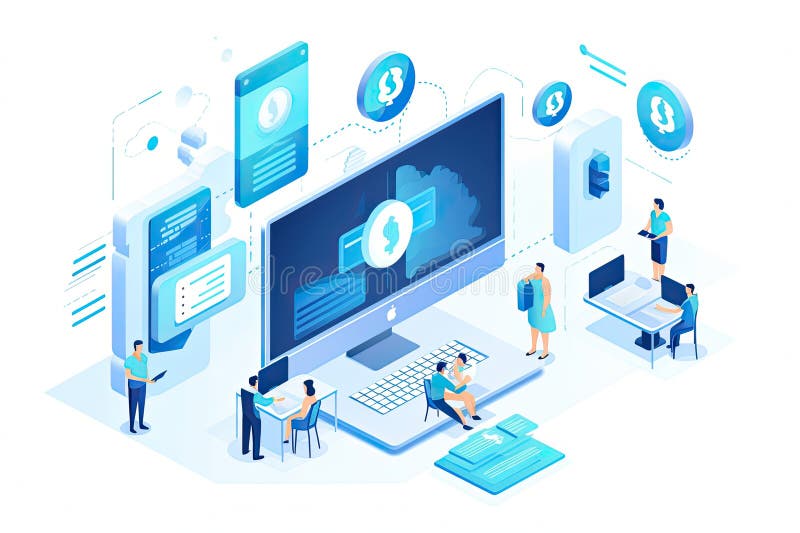 Process of Online Payment Vector, Featuring Digital Devices, Secure ...