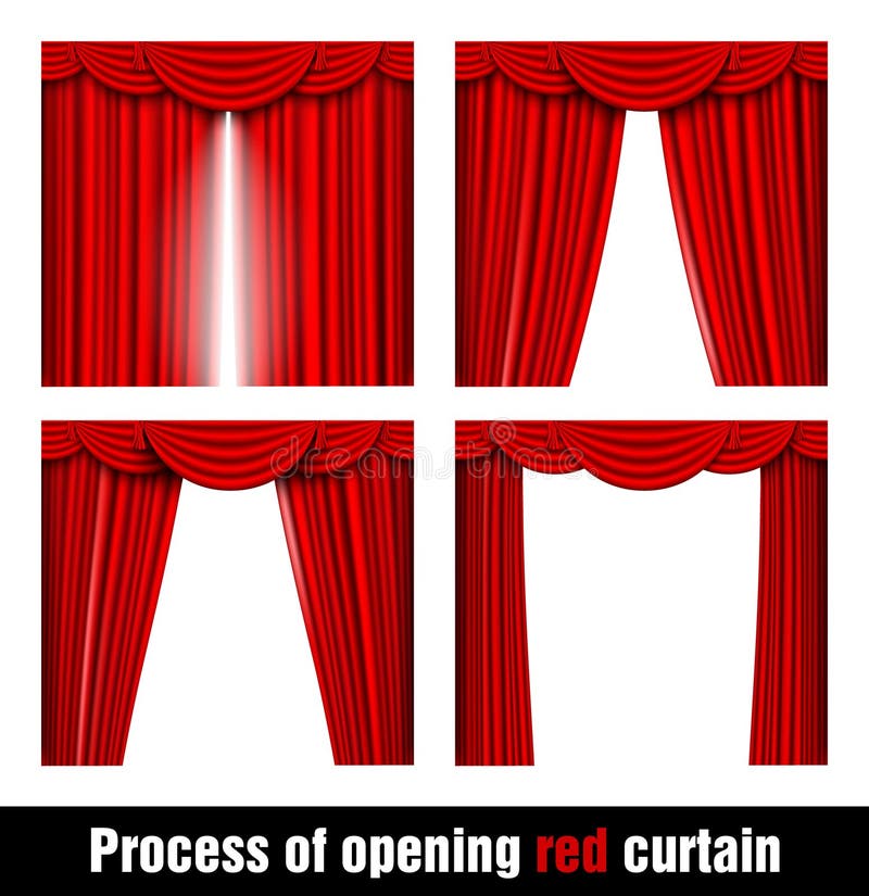 Opening the red curtain stock image. Image of elegant - 8393599