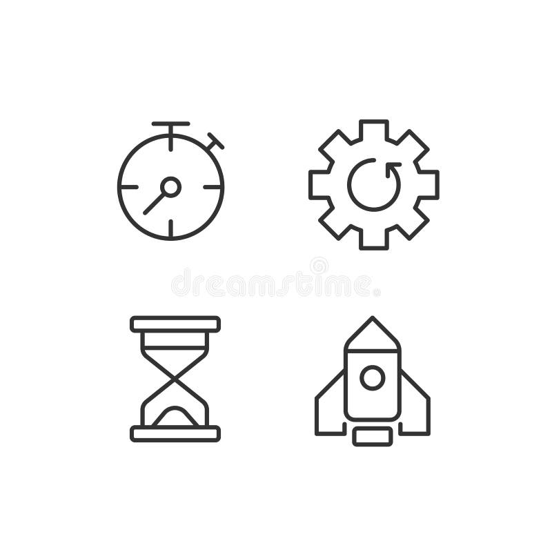 Process and Operation Pixel Perfect Linear Icons Set Stock Vector ...