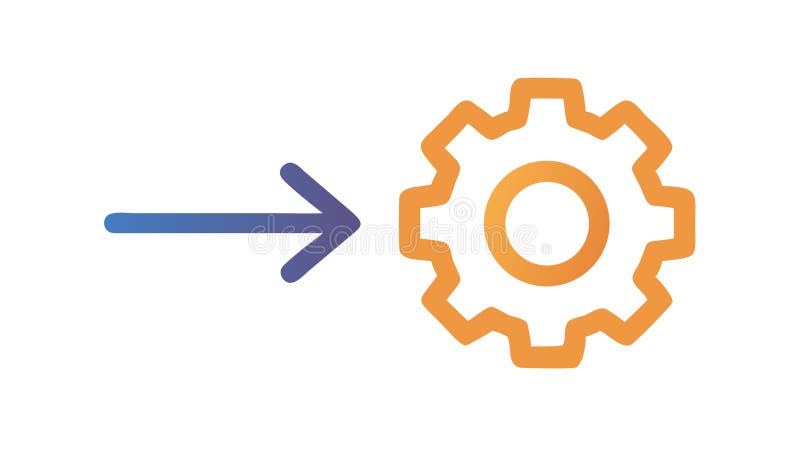 Process Optimization Icon, Arrow Leading To Gear, Workflow Graphic ...