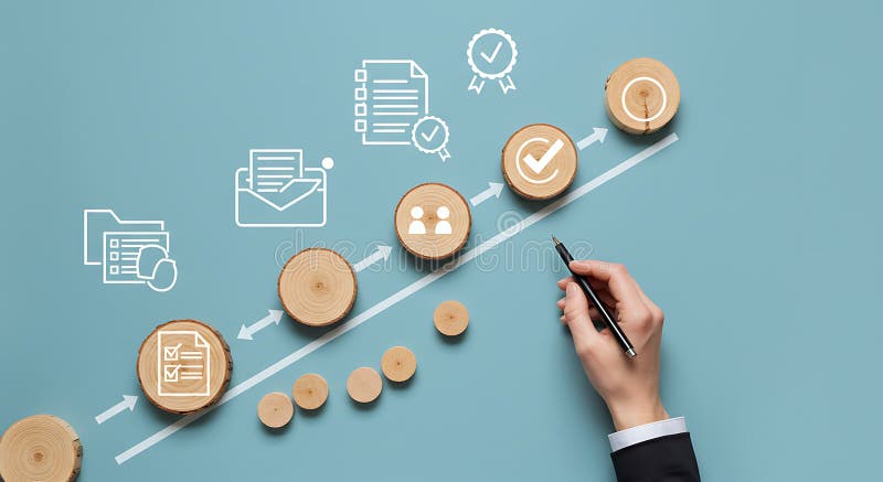 Process Optimization: a Modern, Clean Workflow Visualization Stock Illustration - Illustration ...