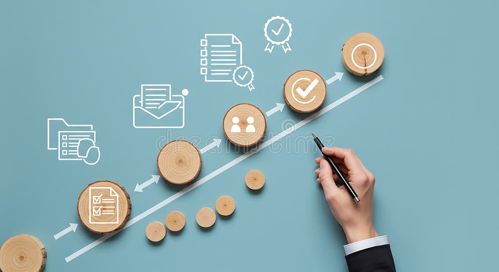 Process Optimization: a Modern, Clean Workflow Visualization Stock Illustration - Illustration ...