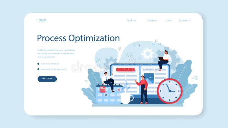 Process Optimization Web Banner or Landing Page. Idea of Business Stock ...