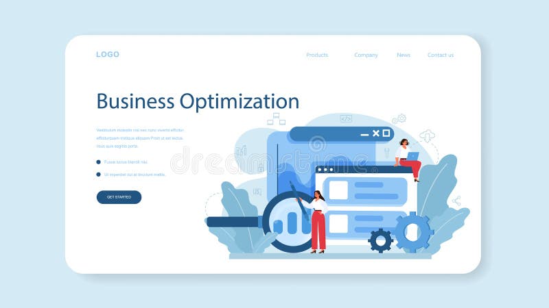 Process Optimization Web Banner or Landing Page. Idea of Business Stock ...