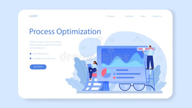 Process Optimization Web Banner or Landing Page. Idea of Business Stock ...