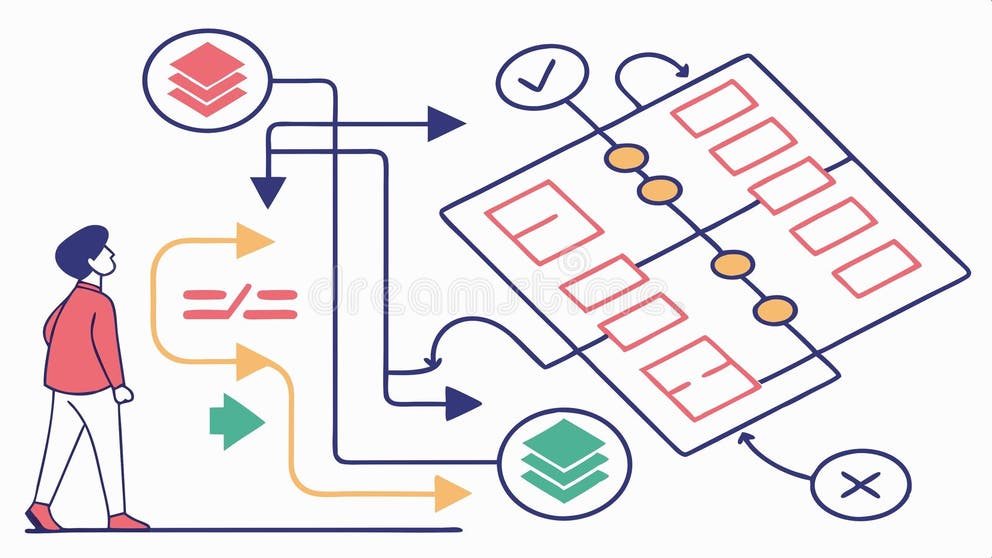 Flowchart with Decision Points and Arrows Vector Design Generative AI ...