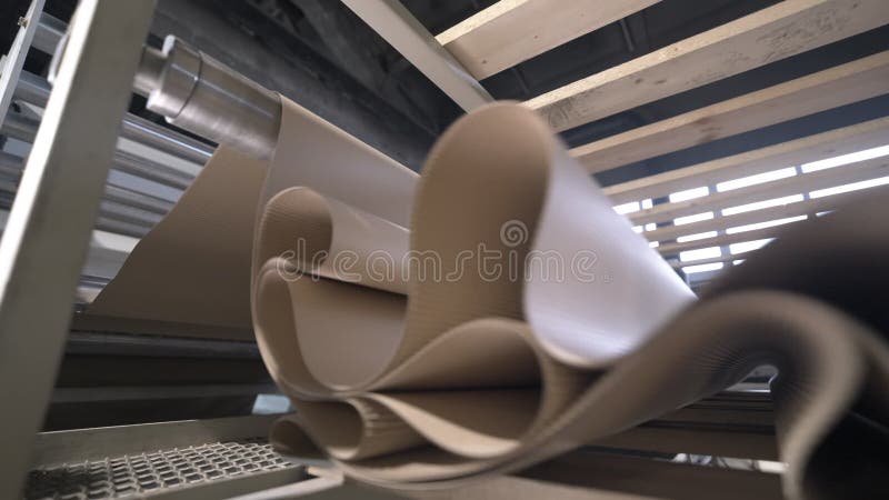 Process of Paper Leveling Web Using Machine with Roller Stock Video ...