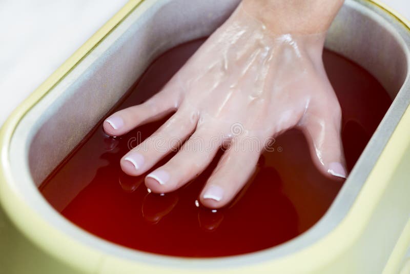 Process Paraffin Treatment of Female Hands Stock Image - Image of ...