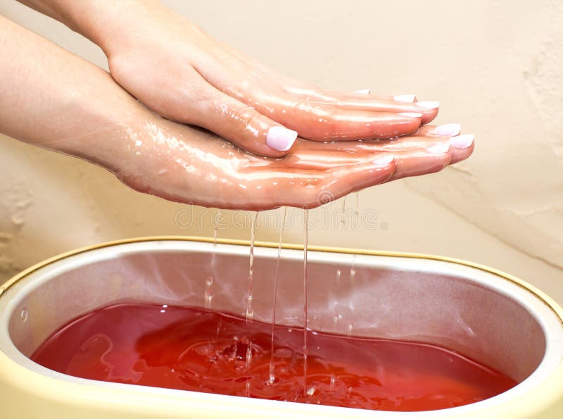 Process Paraffin Treatment of Female Hands Stock Photo - Image of ...