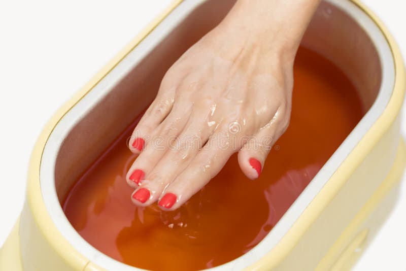 Process Paraffin Treatment of Female Hands Stock Image - Image of ...