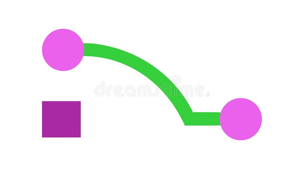 Process Path Icon with a Curved Line Connecting Shapes for Workflow ...